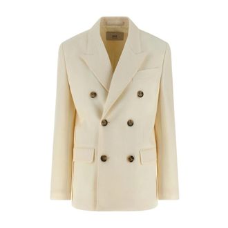 Ami Femme, Vestes, Beige, Taille: 38 FR Veste Crois&eacute;e Ample