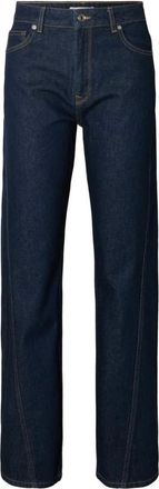 Selected Femme, Jeans, Bleu, Taille: W28 Alice Jeans larges taille haute