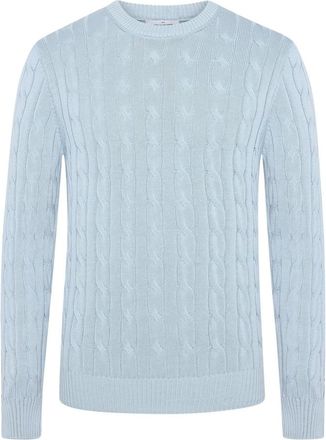 Gran Sasso Softer Pullover aus &auml;gyptischer Baumwolle mit Zopfmuster in