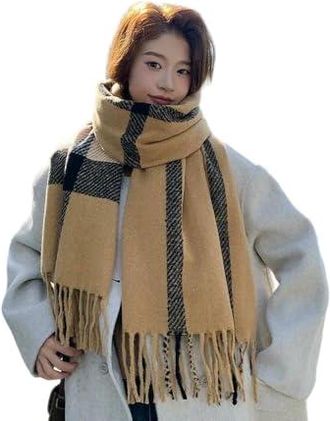 Generic QXDZSW &Eacute;charpe imitation cachemire pour femme - Sensation dhiver - Ch&acirc;le chaud - Mignon et polyvalent - &Eacute;charpe &agrave; carreaux pour femme, &Eacute;charpe 13, 200