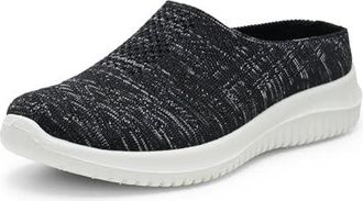 Alexis Leroy Pantoufles Mode Femme Chaussures Baskets en Maille pour Femme sans Lacets - Chaussures de Fitness Slip on Respirante Sneakers Noir 38 EU