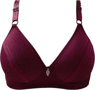 Generic Seins &agrave; donner pour les femmes, bretelles r&eacute;glables, couverture compl&egrave;te, soutien-gorge confortable sans armature, soutien-gorge sans armatures, rouge