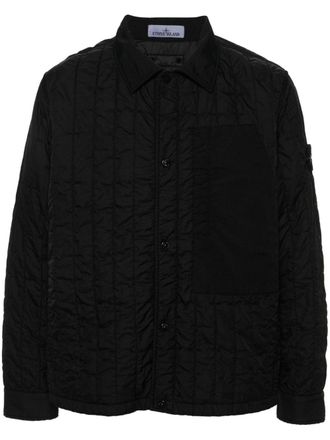 Stone Island surchemise matelassée à effet froissé - Noir