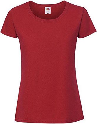 Fruit Of The Loom T-Shirt ajust&eacute; de qualit&eacute; - Femme (M) (Rouge)