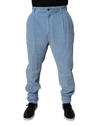 Dolce & Gabbana Mens Light Blue Corduroy Cotton Skinny Denim Jeans Clothing