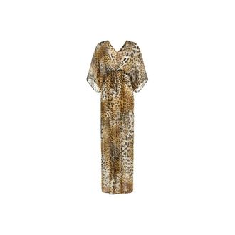 Roberto Cavalli Langer Kaftan mit Jaguarhautdruck - - Swimwear - Damen - Braun - L