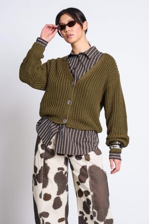 JAN 'N JUNE Damen vegan Strickjacke Lena Woody Olive
