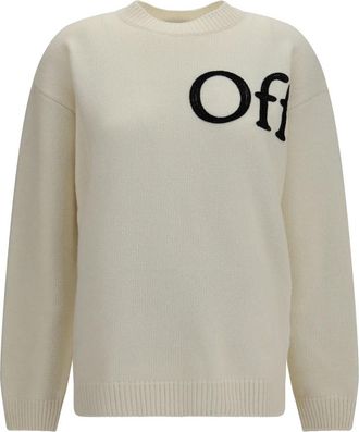 Off-white Bookish Shared Logo Strickpullover mit Rundhalsausschnitt - - Knitwear - Herren - Beige - S