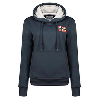 Geographical Norway Genifer Lady - Sweat Femme Capuche Poches - Sweatshirt Pull Manches Longues Chaud Hoodie Veste - Femmes Saison Printemps Ete Automne Hiver (Marine XXL