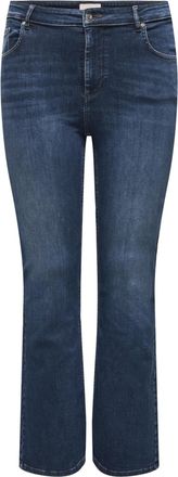 Only Carmakoma Damen Carwilly Hw Flared DNM Tai021 Noos Jeanshose, Dark Blue Denim, 42W / 32L EU