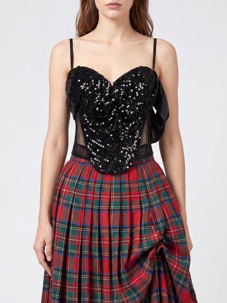 Vivienne Westwood Top bustier en cr&ecirc;pe avec broderie de sequins