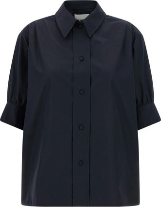 Jil Sander Femme, Blouses et Chemises, Bleu, Taille: 38 FR Cotton Poplin Shirt