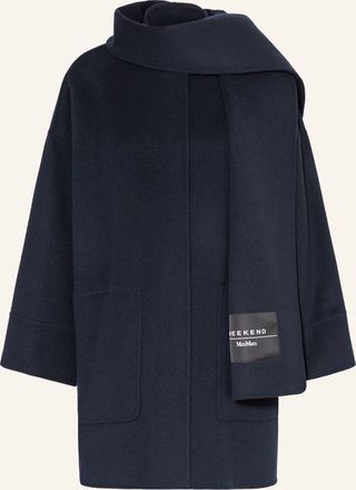 Max Mara Weekend Max Mara Wollmantel Fulcro Mit Abnehmbarem Schal blau