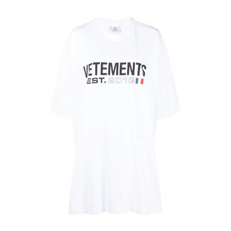 VETEMENTS Wei&szlig;e T-Shirts und Polos - - Tops - Damen - Wei&szlig; - S