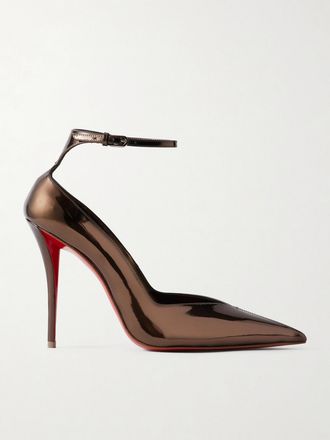 Christian Louboutin Escarpins En Cuir M&eacute;tallis&eacute; Erozee 100
