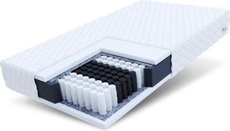 FDM Orthia Taschenfederkernmatratze 180 x 200 cm 7-Zonen Matratze Härtegrad H3 (Mittelhart) 17 cm Höhe Polyurethanschaum Zweiseitig Bezug Abnehmbar Waschb