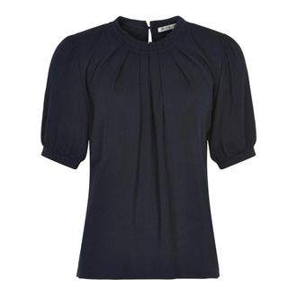 In Front Navy 1/2 &Auml;rmel Bluse mit Volant - - Blouses & Shirts - Damen - Blau - XL