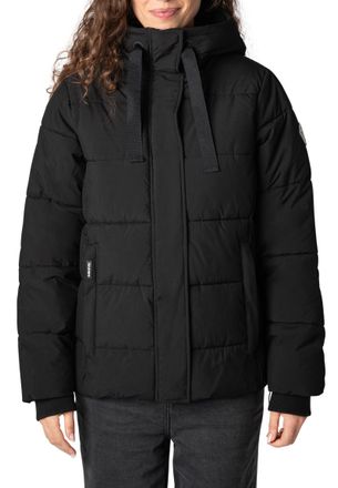 Sublevel Damen Winterjacke mit Kordel und Kapuze black XL