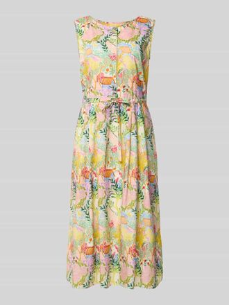 White Label Midikleid im Allover-Look mit Bindeg&uuml;rtel