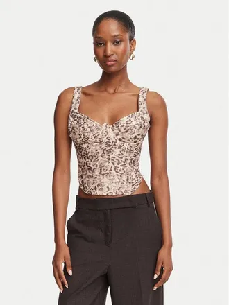 Bardot Bardot Top Carolina 60423TB Hellbraun Slim Fit