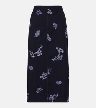 Erdem Jupe crayon en jacquard de laine et coton