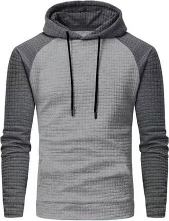 Generic Sweat &agrave; capuche d&eacute;contract&eacute; &agrave; manches longues avec cordon de serrage pour homme - Pull chaud &agrave; capuche d&eacute;contract&eacute; - Sweat &agrave; capuche - Sweat &agrave; capuche