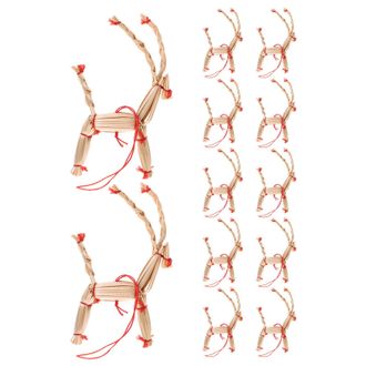 Valiclud 12 St&uuml;ck Rentier Baumschmuck aus Naturstroh Rustikaler Skandinavischer Weihnachtsbaumschmuck zum Aufh&auml;ngen Langlebige Weihnachtsdeko f&uuml;r Landhausstil 