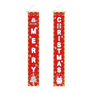 Generic Weihnachts-T&uuml;rbanner - zum Aufh&auml;ngen auf der, beleuchtete Weihnachtsdekoration, dekoratives Eingangsschild, festlich beleuchteter Vorhang | Lebendige 