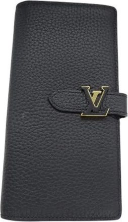 Louis Vuitton unisex, Pre-owned, Noir, Taille: ONE Size Portefeuille en cuir vintage Pre-owned