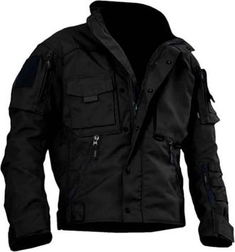 Generic Veste tactique militaire imperm&eacute;able multifonction pour homme, Noir, XL