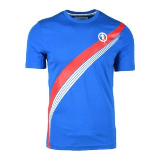 Dirk Bikkembergs Homme, Tops, Bleu, Taille: 2XL T-shirt Coton &Eacute;lasthanne