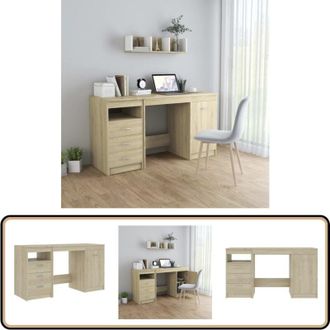 vidaXL Vidaxl - Bureau Chêne sonoma 140x50x76 cm Bois dingénierie - Bureau Design - Bureau Moderne - Bureau Chêne Sonoma - Bureau Informatique - Bureau