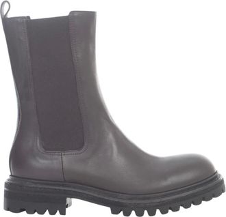Del Carlo DEL Carlo, Femme, Chaussures, Brun, Taille: 36 EU Bottines Chelsea en cuir &agrave; semelle crant&eacute;e