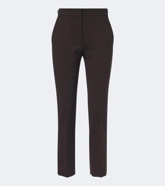 Max Mara Pantalon slim en laine m&eacute;lang&eacute;e