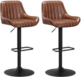 Woltu Tabouret Bar, Lot de 2, Chaise Haute Cuisine, R&eacute;glable en Hauteur, avec Accoudoirs et Dossier, Si&egrave;ge Rembourr&eacute;, pour Il&ocirc;t Central Cuisine, Bar, Restau