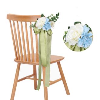 Generic K&uuml;nstliche Stuhllehne aus Seide, Blumendekoration, Praktisch f&uuml;r Hochzeitsfeiern, Outdoor-Aktivit&auml;ten, 8er-Set ( 1)