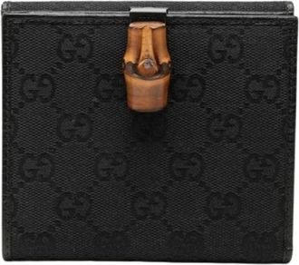 Gucci Portefeuille Pre-owned Bamboo (bi-pli) - Femme - Pre-owned - Noir - Taille: ONE Size