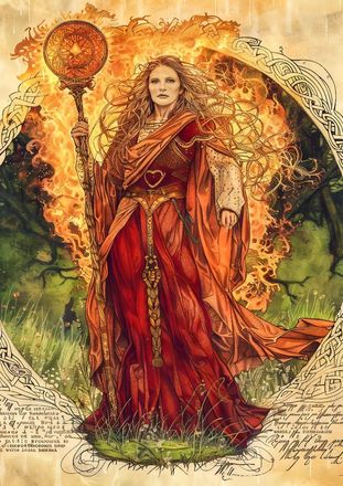 Calvendo Poster 42,0 x 59,4 cm Hochformat Brigid die Feuergöttin| Bilder, Kunstdruck, Wandbild, Wanddeko, Prints ohne Rahmen