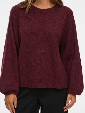 Vila Strickpullover VISAPNA O-NECK L/S KNIT TOP/PB/1 mit Rundhalsausschnitt, aus Strick, Regular Fit