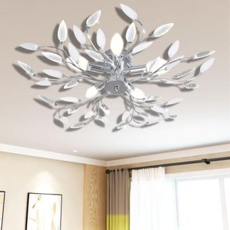 vidaXL Vidaxl - Plafonnier Moderne Lustre Luminaire avec bras en acrylique Blanc 5 ampoules E14 14064