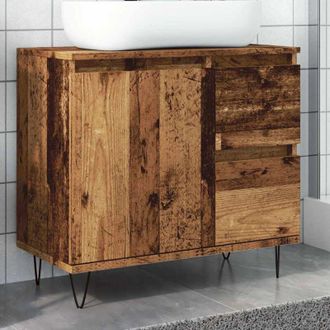 vidaXL Vidaxl - Armoire de lavabo de salle de bain vieux bois 65x33x60 cm