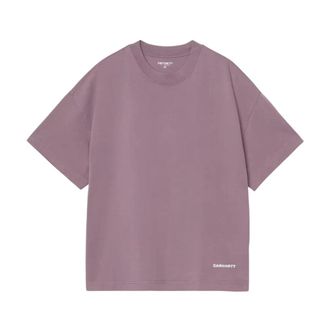 Carhartt Work in Progress Homme, Tops, Violet, Taille: S Link Script T-Shirt