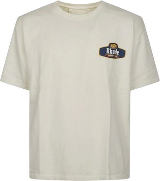 Rhude Homme, Tops, Blanc, Taille: M Racing Crest Tee