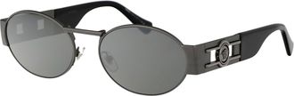 Versace 0VE2264 Oval Metal Frame Sunglasses - Gray