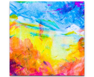 Paul Sinus Art Leinwandbilder | Bilder Leinwand 60x60cm abstraktes farbenfrohes Aquarell