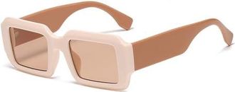 Generic Lunettes de soleil &agrave; monture carr&eacute;e tendance pour femmes et hommes, pour les activit&eacute;s de plein air, les trajets quotidiens et le sport(Beige)