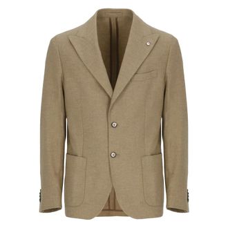 Lubiam Homme, Vestes, Beige, Taille: XL Veste en coton et lin