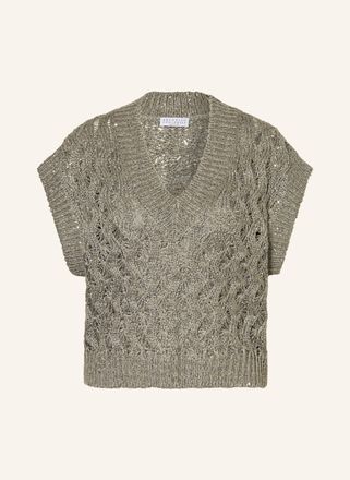 Brunello Cucinelli Brunello Cucinelli Strickshirt Mit Pailletten gruen