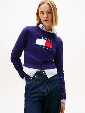 Tommy Hilfiger Pull ajust&eacute; &agrave; sequins et drapeau Tommy