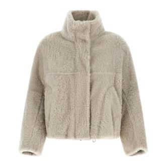 Brunello Cucinelli Hochgeschlossene Shearling-Jacke - - Jackets - Damen - Beige - 2XS